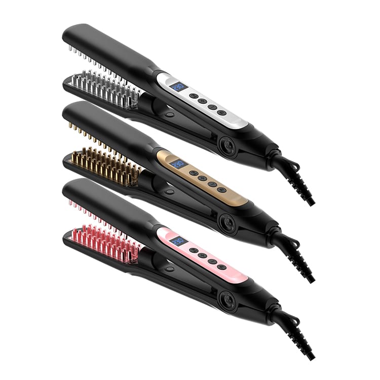 Hair Straightener company LED Digital Steam Hair Straightener With Brush